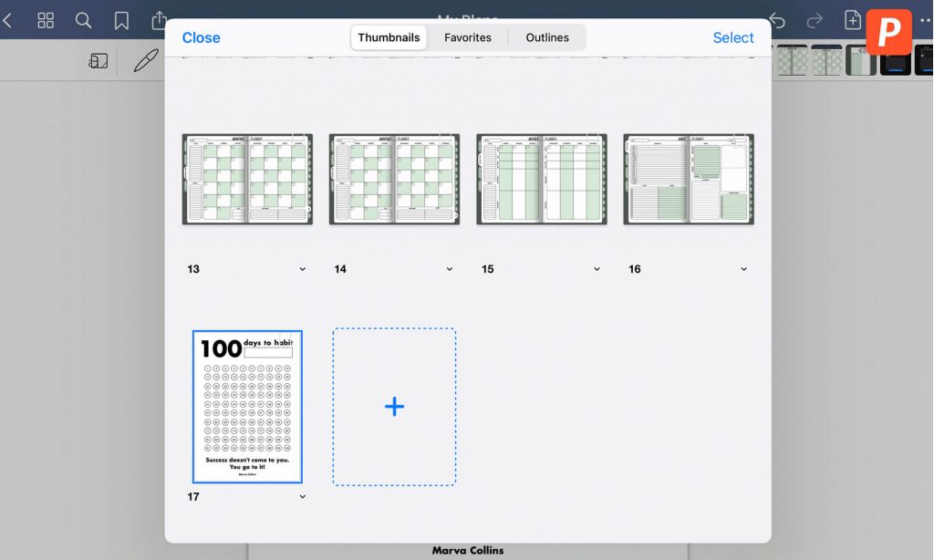 How to add Goodnotes icon – Plany
